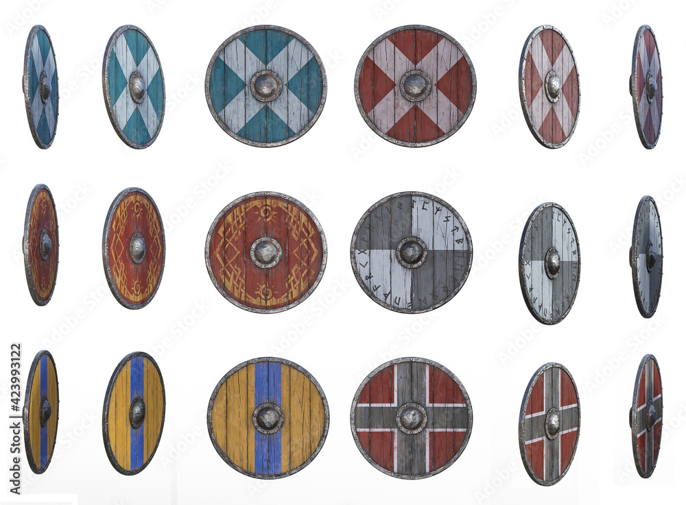 Knight Shields Render On White Background Stock Photo | Adobe Stock