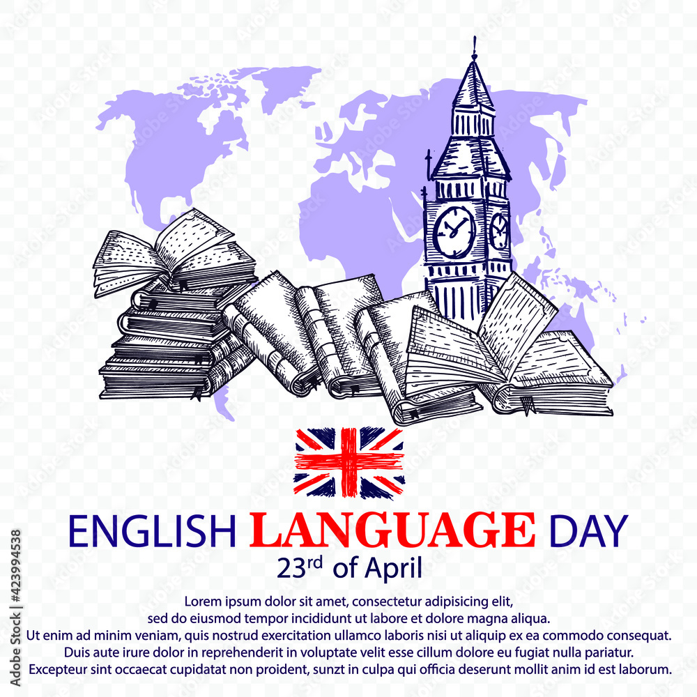 English Language Day, Poster and Banner Vector Stock Vector | Adobe Stock