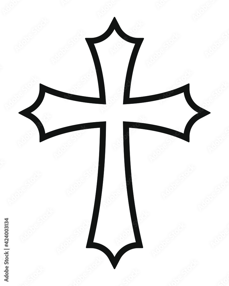 Symbole Protestant Christian And Catholic Cross Symbol Design Vector