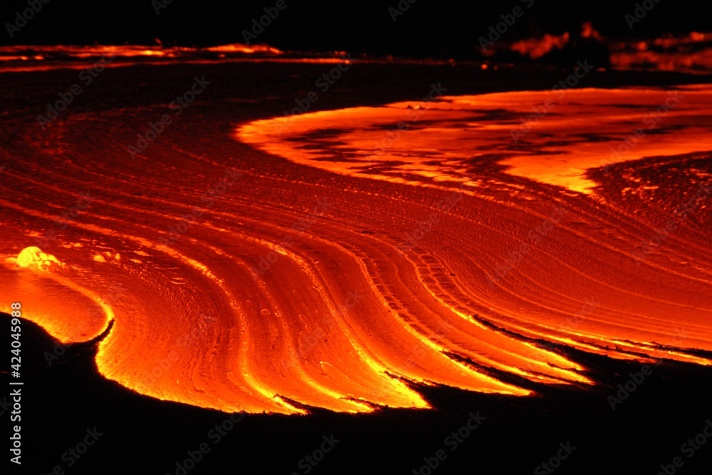 Coulées de lave du volcan Kilauea à Hawaii Stock Photo | Adobe Stock