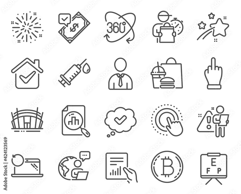 Business icons set. Included icon as Full rotation, Analytics graph ...