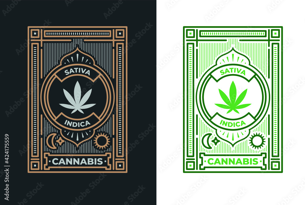 Cannabis badge design element Stock Vector | Adobe Stock