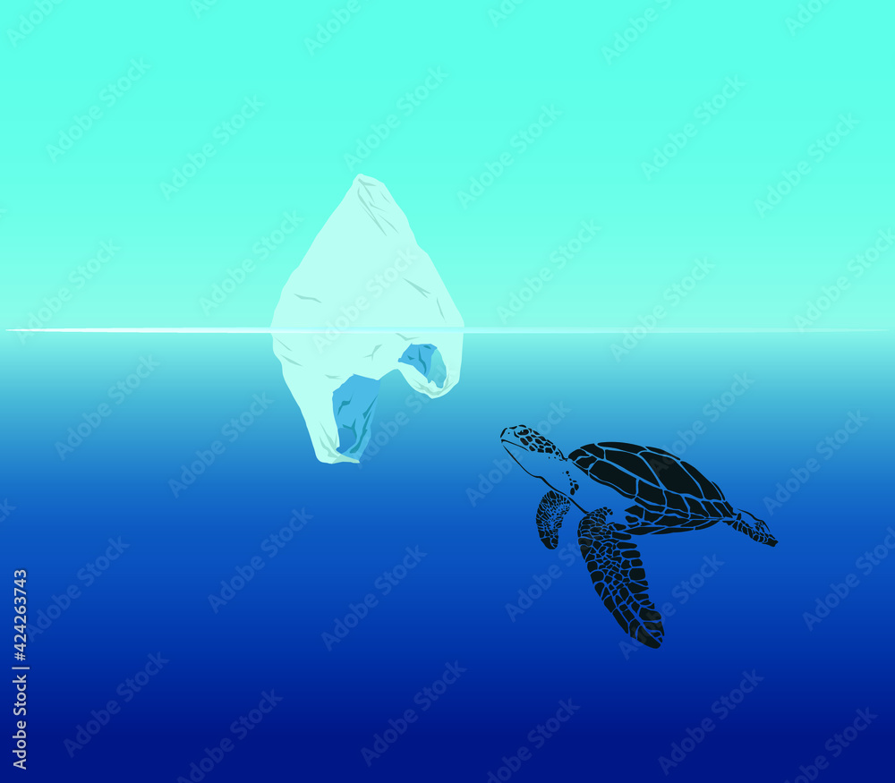 No plastic! Vector flat illustration for World Environment Day ...