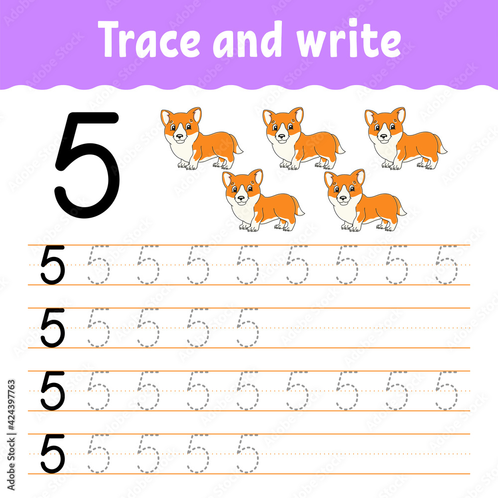 Learn Numbers. Trace and write. Handwriting practice. Learning numbers ...