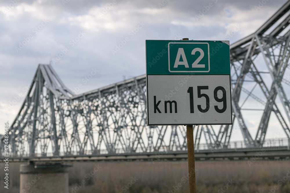 Photo Stock Cernavoda Bridge on A2 highway in Romania. The road to ...