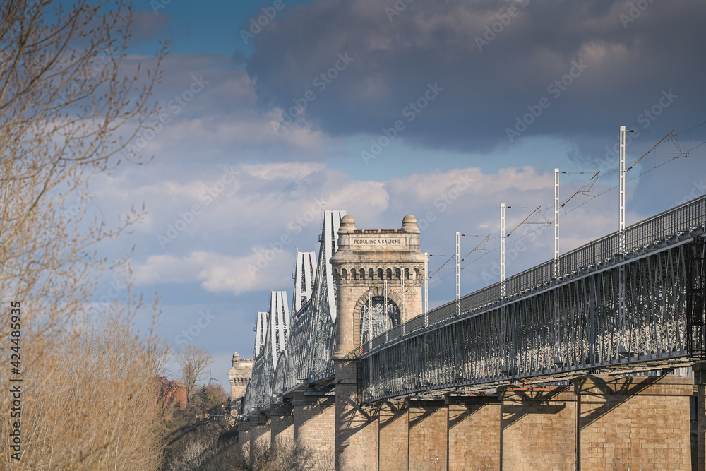 Cernavoda Bridge on A2 highway in Romania. The road to Black Sea ...