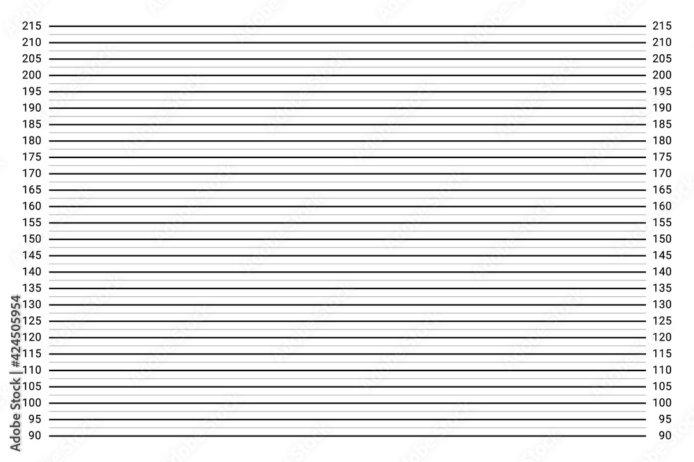 Mugshot background. Police wall with height measuring scale Stock ...