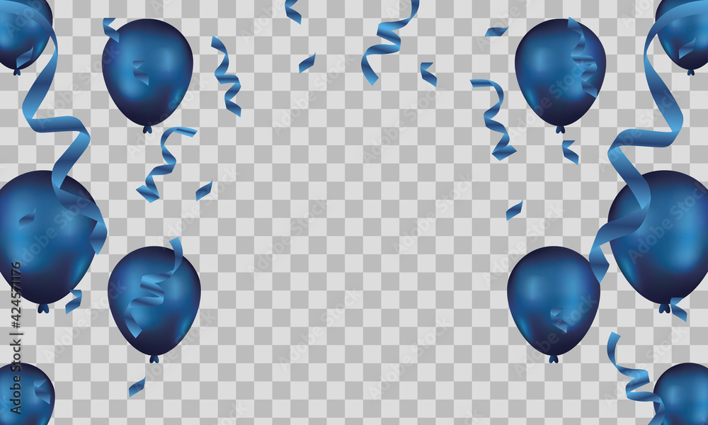 Vetor blue balloons, vector illustration. Celebration transparent ...