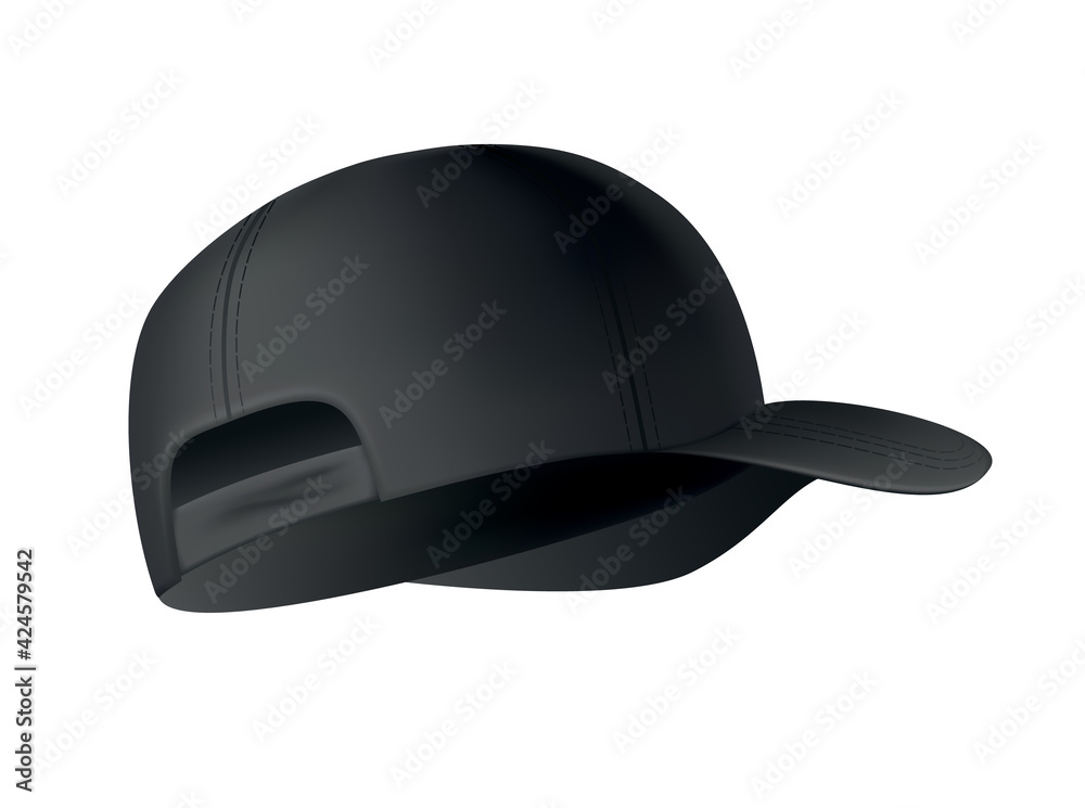 Baseball cap. Realistic baseball cap template side view. Empty mockup ...