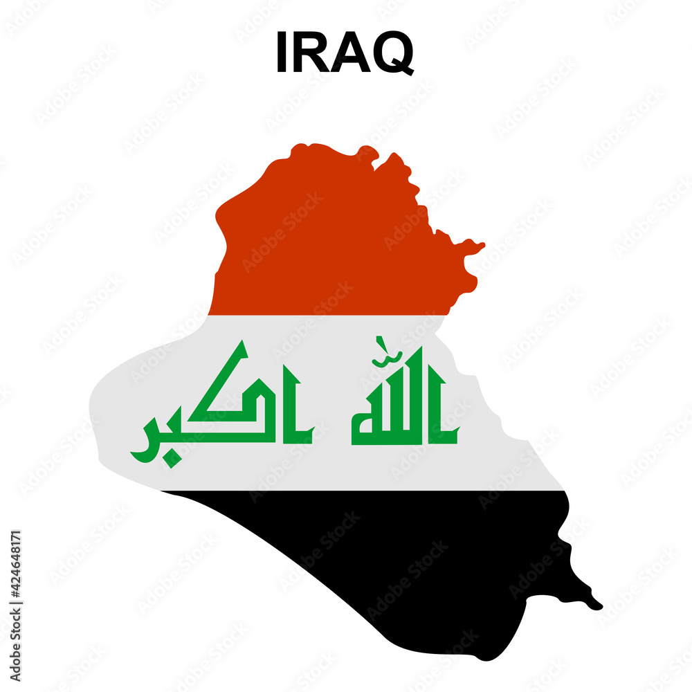 maps of Iraq with national flags icon vector sign symbol Stock Vector ...
