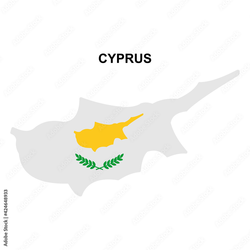 maps of Cyprus with national flags icon vector sign symbol Stock Vector ...