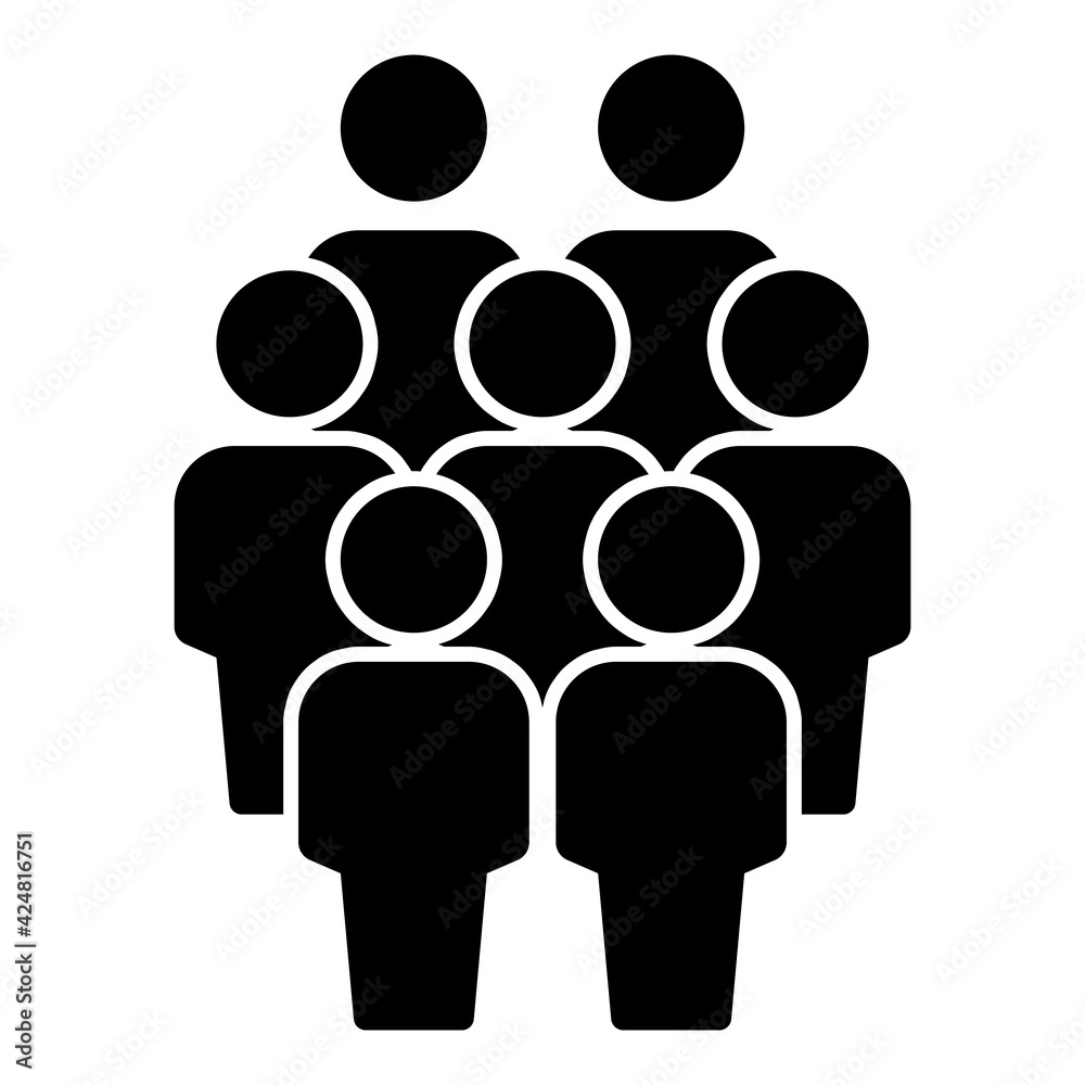 nsui7 NewSimpleUserIcon nsui - english - 7 people icon . crowd team ...