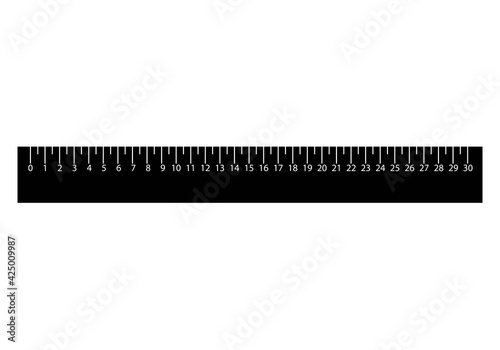 Icono de regla en negro sobre blanco Stock Vector | Adobe Stock