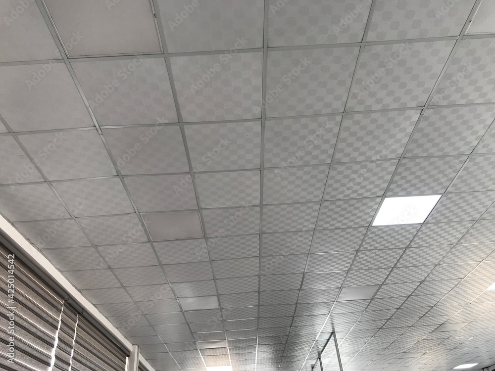 Suspended False ceiling interiors design for an Large open area office ...