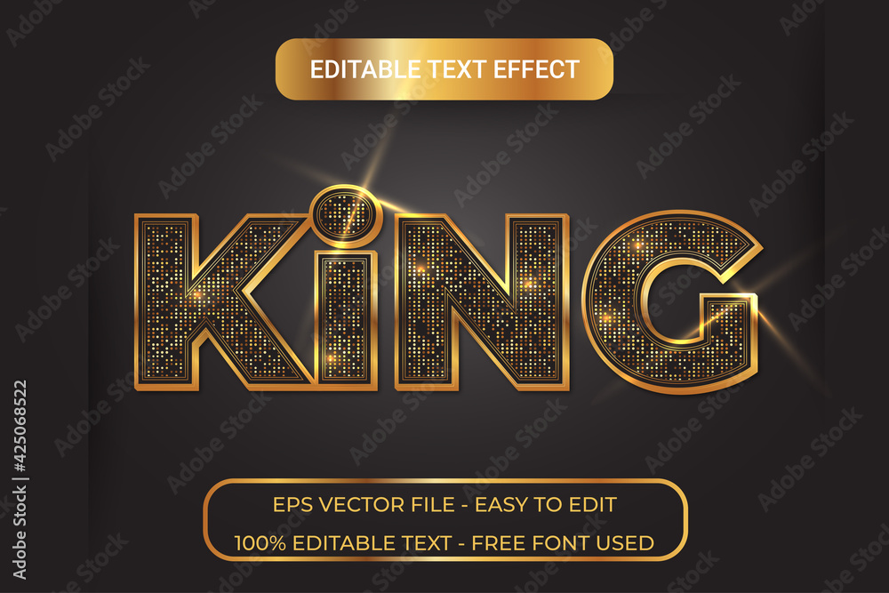 Gold text effect with glitter, easy to edit and full editable. Stock ...