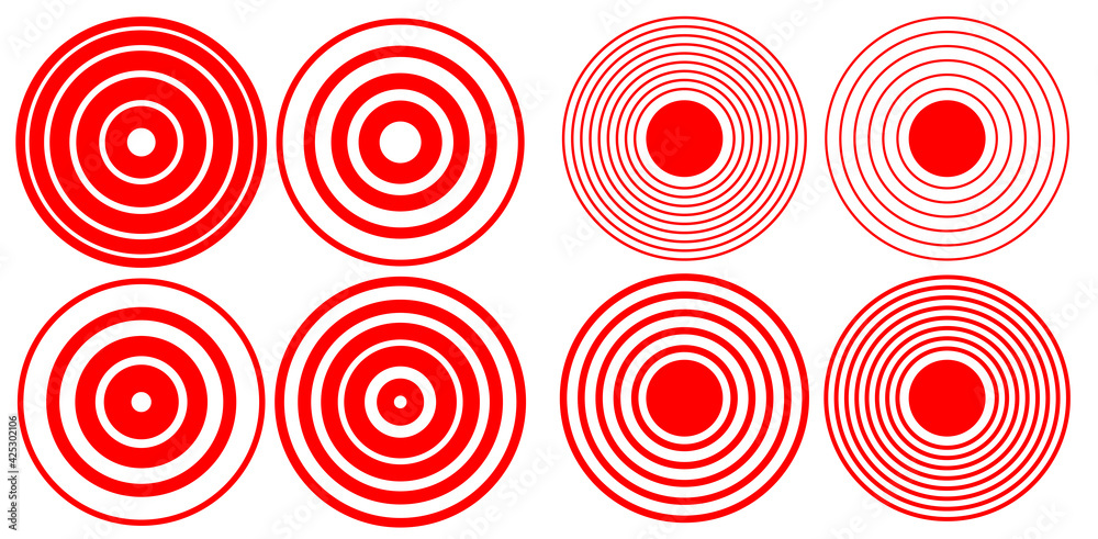 Design element. Isolated icon vector red ring Target. Circle symbol ...
