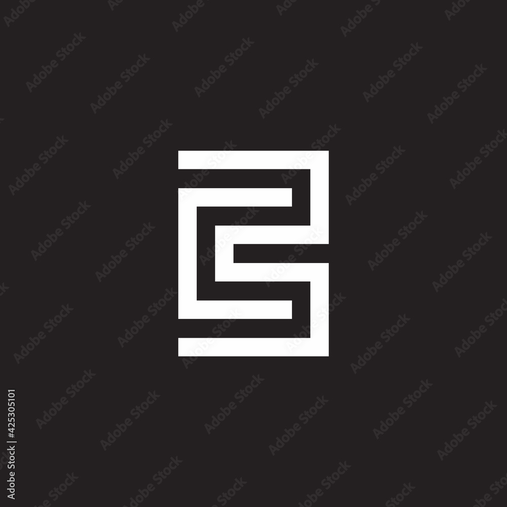 letter cb simple geometric line logo vector Stock Vector | Adobe Stock