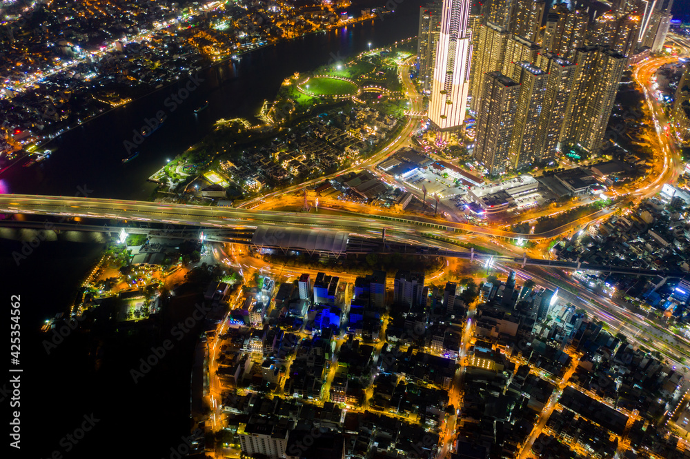 pic evening aerial panorama of Saigon, Ho Chi Minh City, Vietnam ...