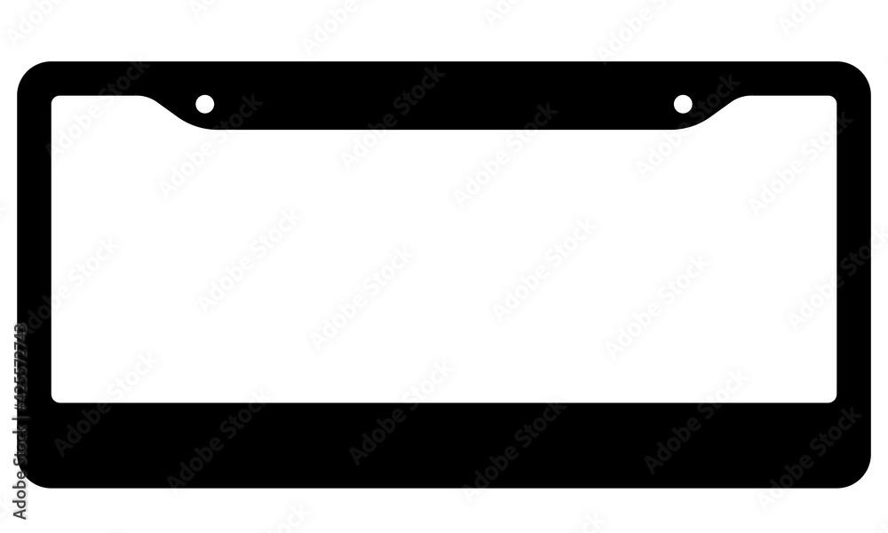 License plate frame silhouette icon. Clipart image isolated on white ...