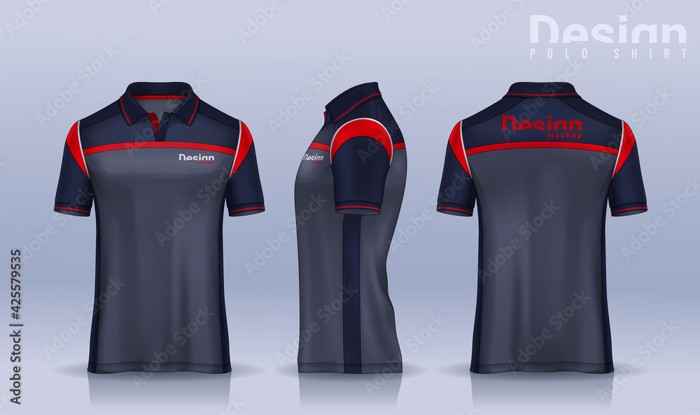 t-shirt polo templates design. uniform front and back view. Stock ...