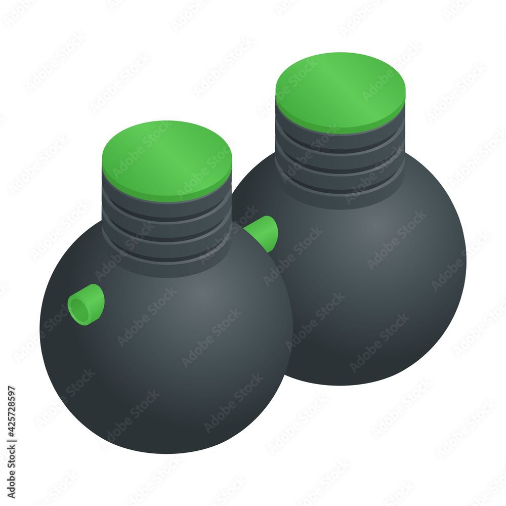 Vector illustration plastic septic tank isolated on white background ...