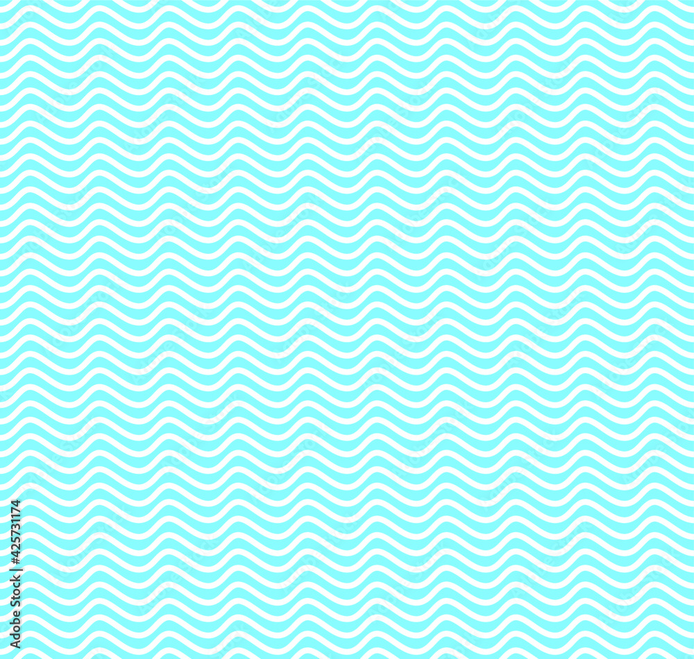Vetor seamless pattern, sea waves, light blue color, simple geometric ...