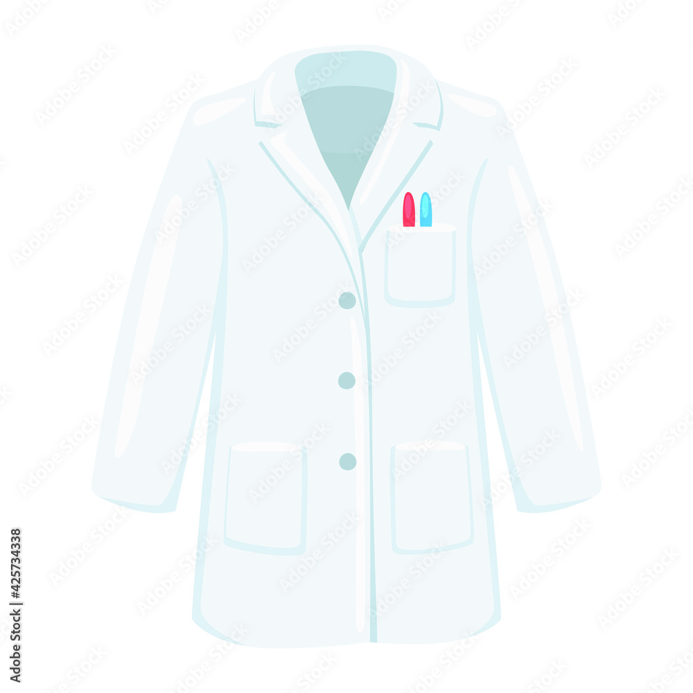 Lab Coat Emoji Icon Illustration. Science Laboratory Vector Symbol ...