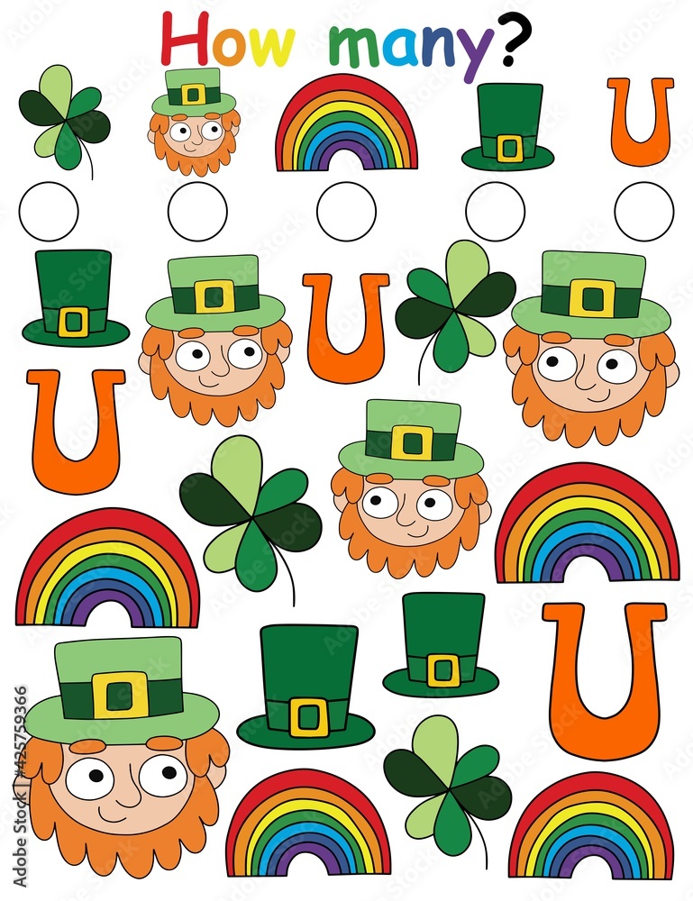How many? game for kids stock vector illustration. I spy game with ...