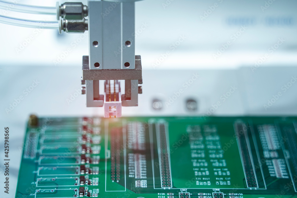 automatic robot for print circuit board (PCB)assembly machine part at factory 素材庫相片 | Adobe Stock