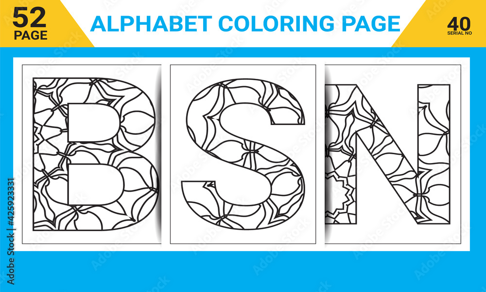 alphabet coloring page illustration for kids 3 plus age. activity sheet ...