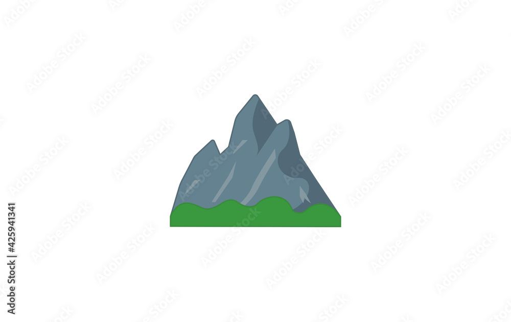 Vetor do Stock Mountain vector flat icon. Isolated mountain hill emoji ...