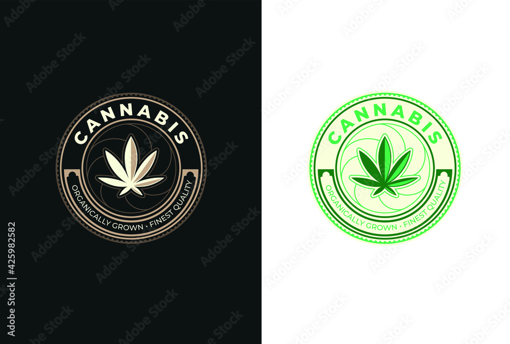 Cannabis badge label. Package template design の Stock ベクター | Adobe Stock