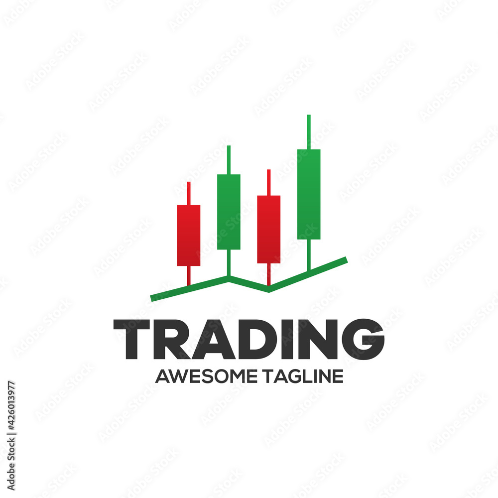 trading financial vector logo. candlestick trading. trading stock ...