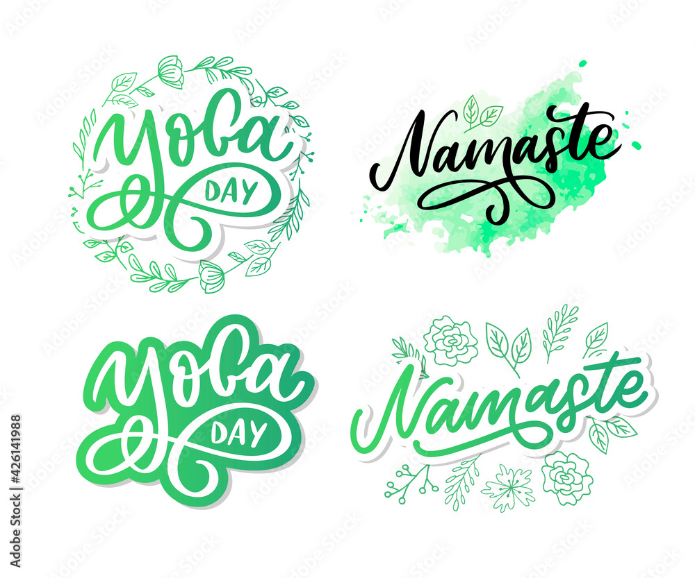 Hand drawn Namaste lettering. Indian greeting, Hello in Hindi. Stylish ...