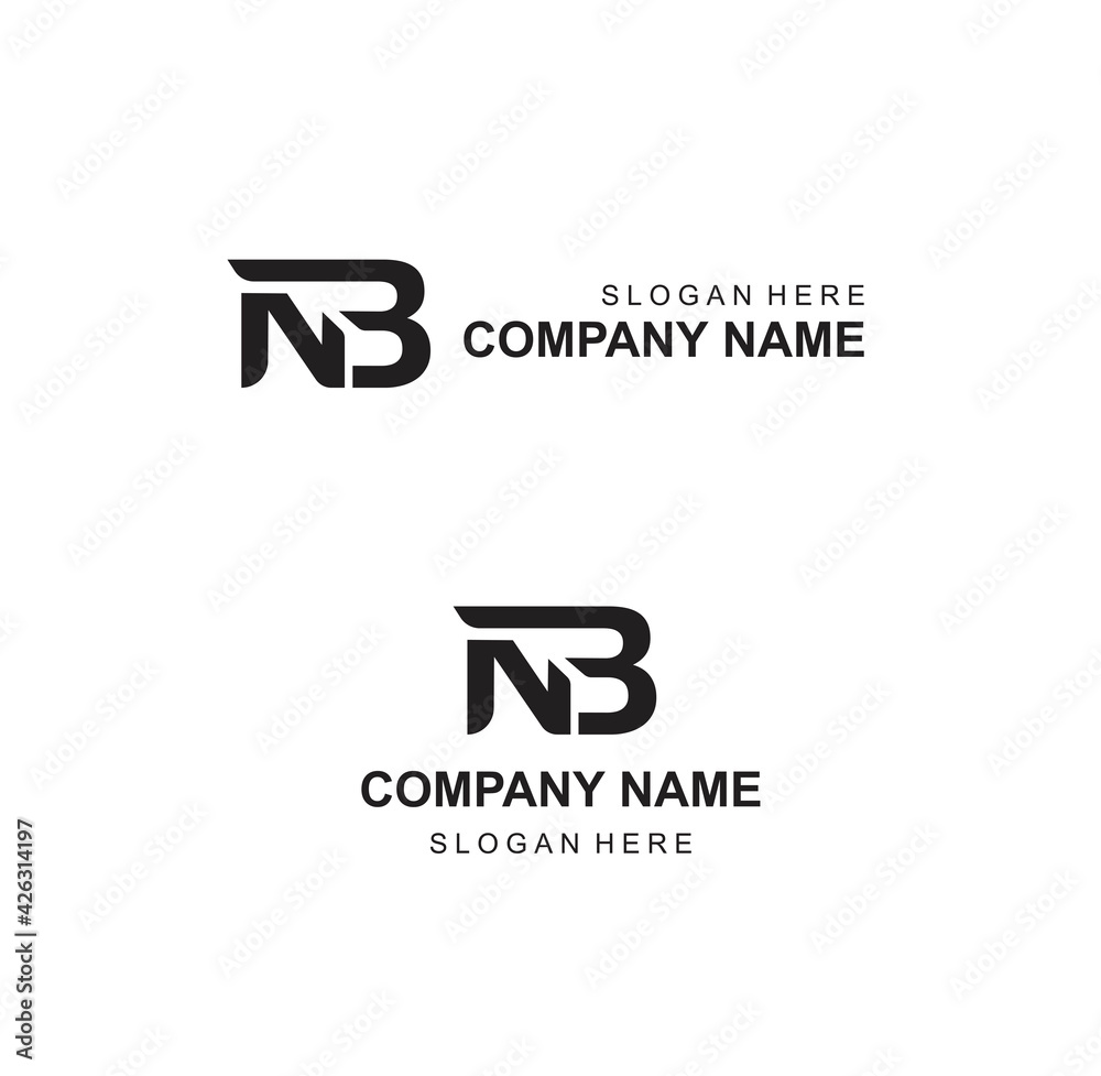 NB letter monogram logo for company Stock Vector | Adobe Stock