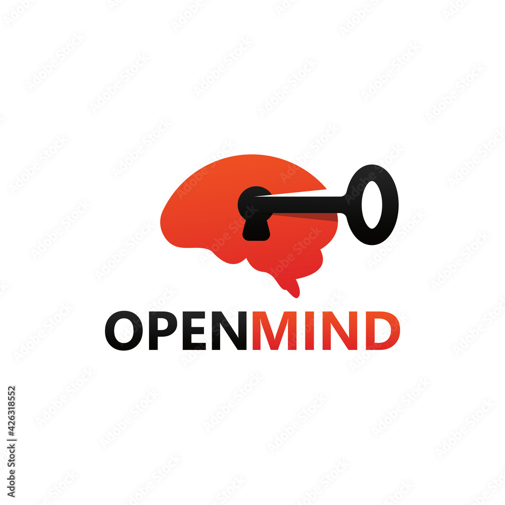 Key open mind logo template design Stock Vector | Adobe Stock