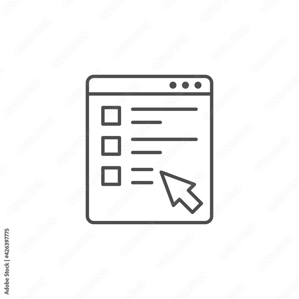 Online form line outline icon Stock Vector | Adobe Stock