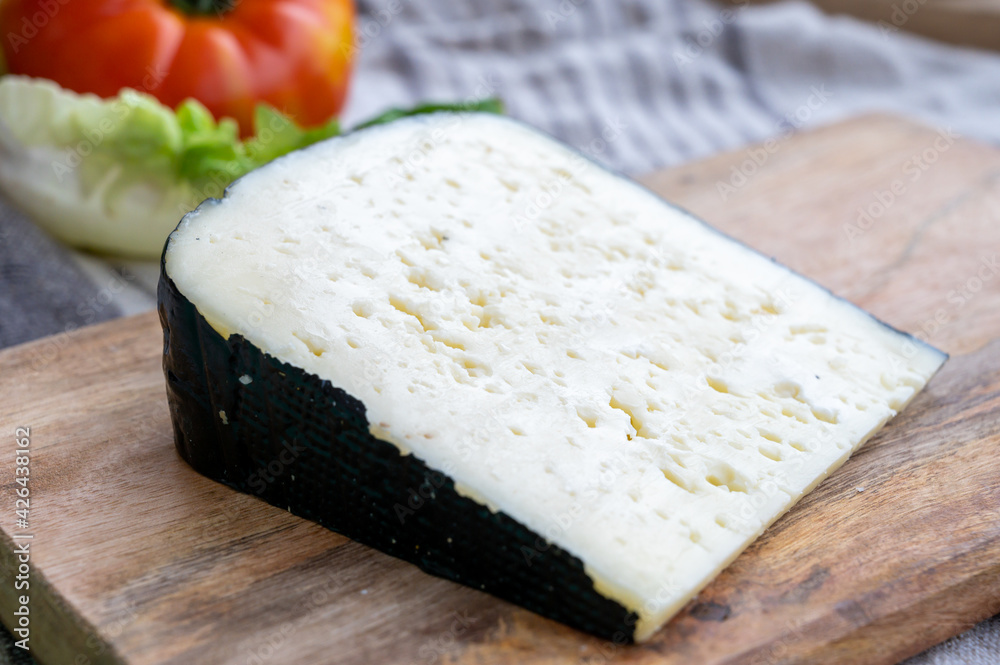 Stock-Foto „Cheese collection, French fol epi cheese with many little ...