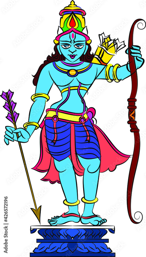 vector illustration of Lord Rama, India Stock Vector | Adobe Stock