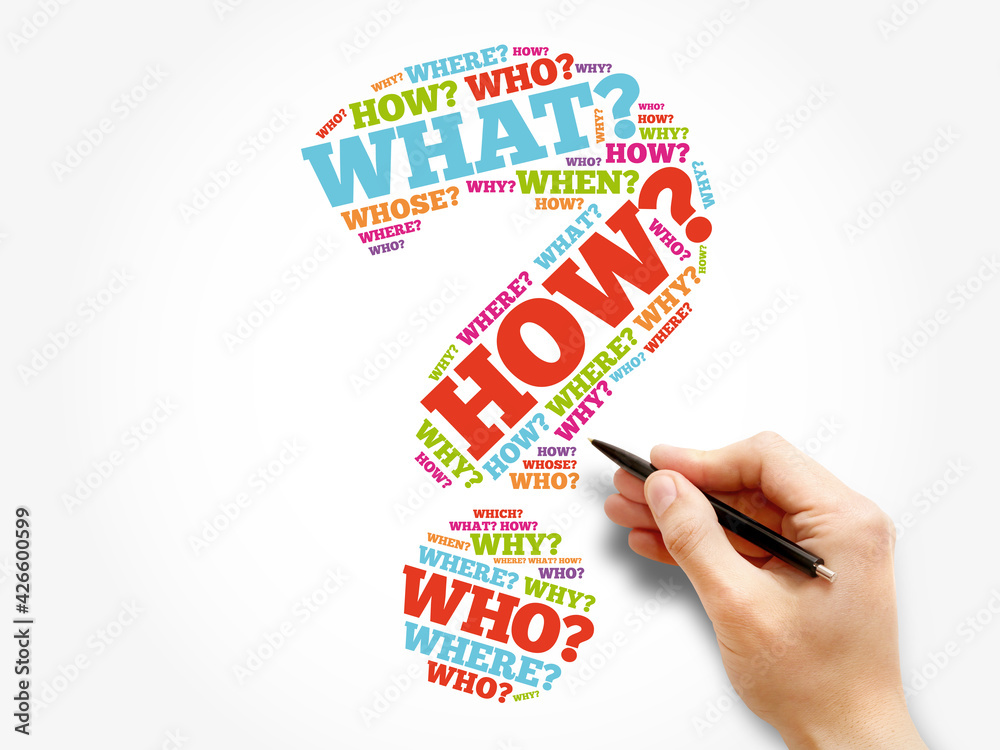 Question mark, Question words cloud concept Stock Photo | Adobe Stock