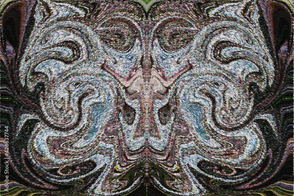 Illustration Stock Collage in abstraction using the distortion of the ...