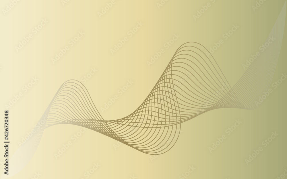 Vector abstract gold background with gold curve lines. Light background ...