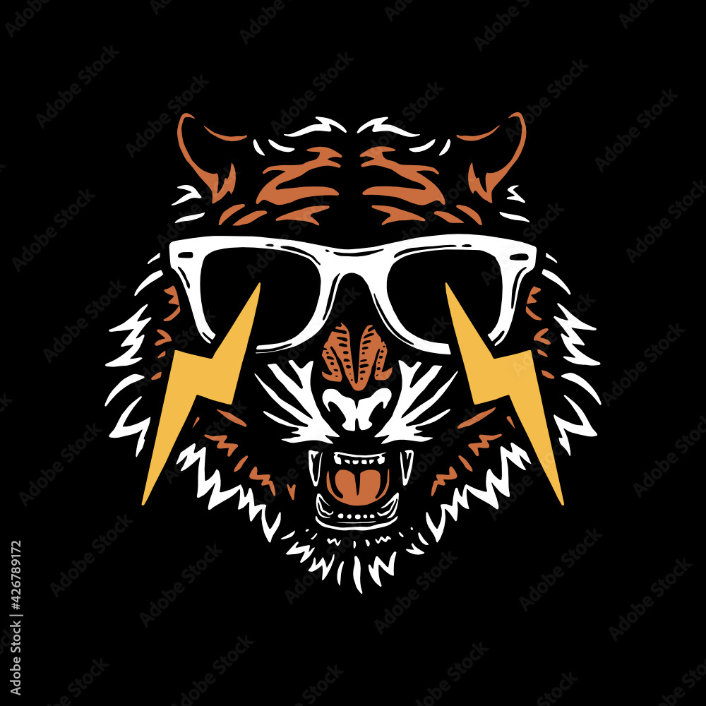 Vector de Stock Electric tiger head | Adobe Stock