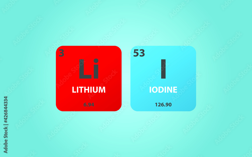 Vettoriale stock di Lithium Iodide LiI molecule. Simple molecular ...