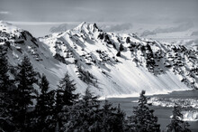 Crater Lake In Winter Free Stock Photo - Public Domain Pictures