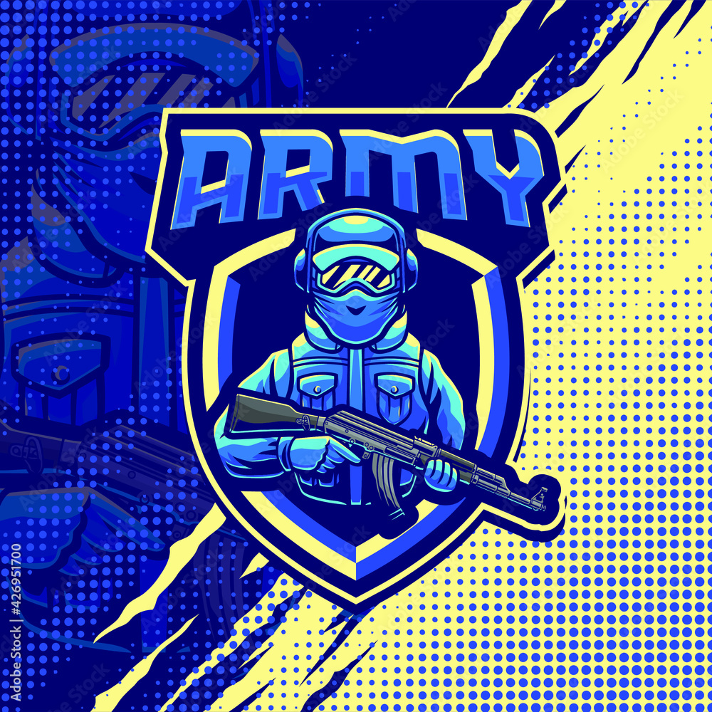 Army soldier mascot logo design illustration Stock Vector | Adobe Stock