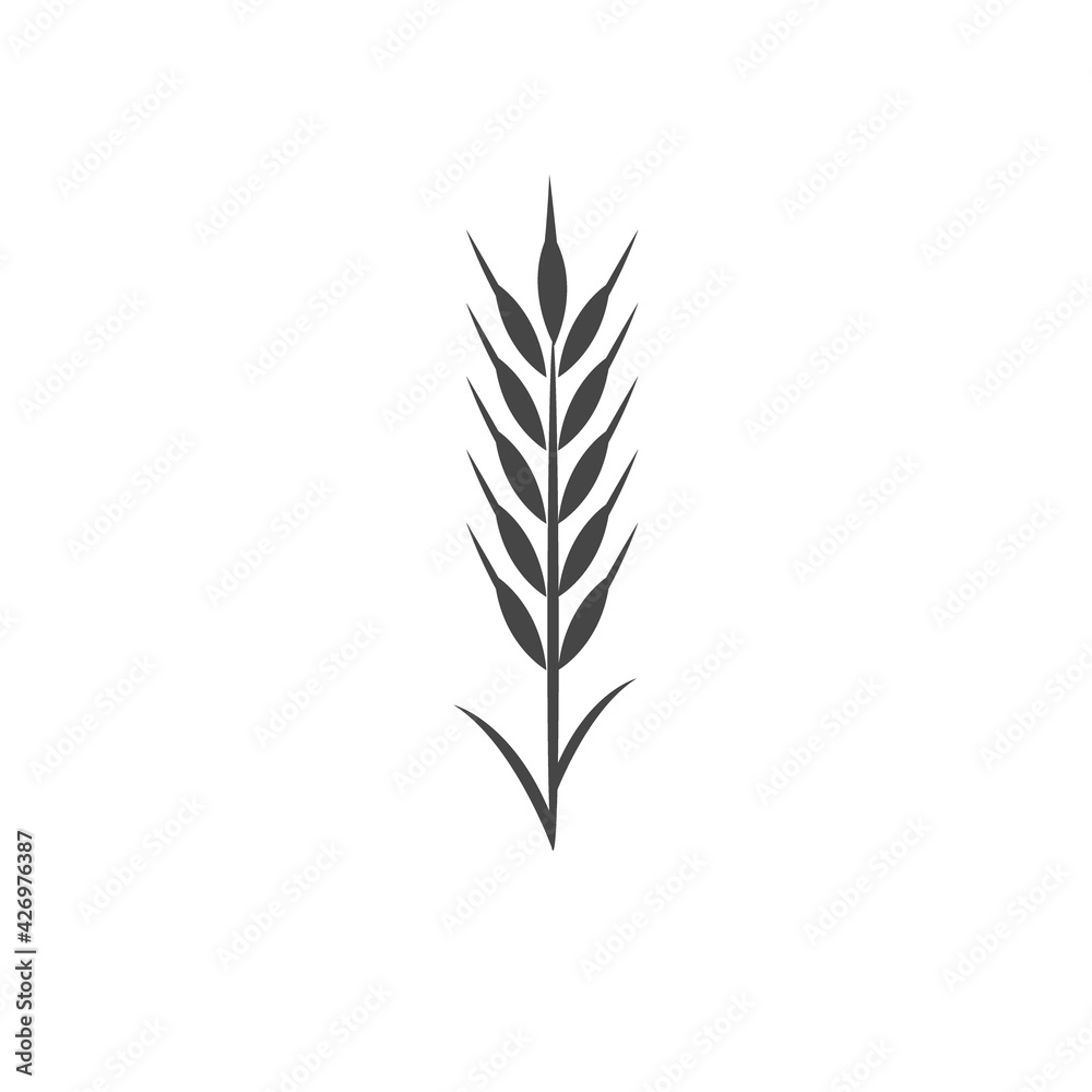 Minimalistic wheat icon. Simple barley, weat, rice logo vector ...