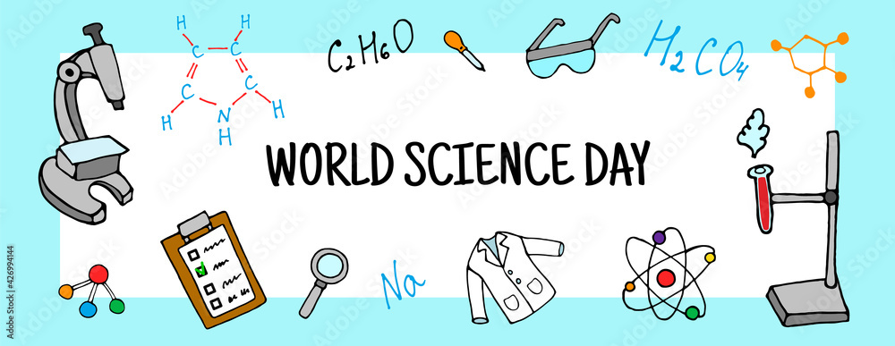 World Science Day Poster Or Banner Background. Vector illustration ...