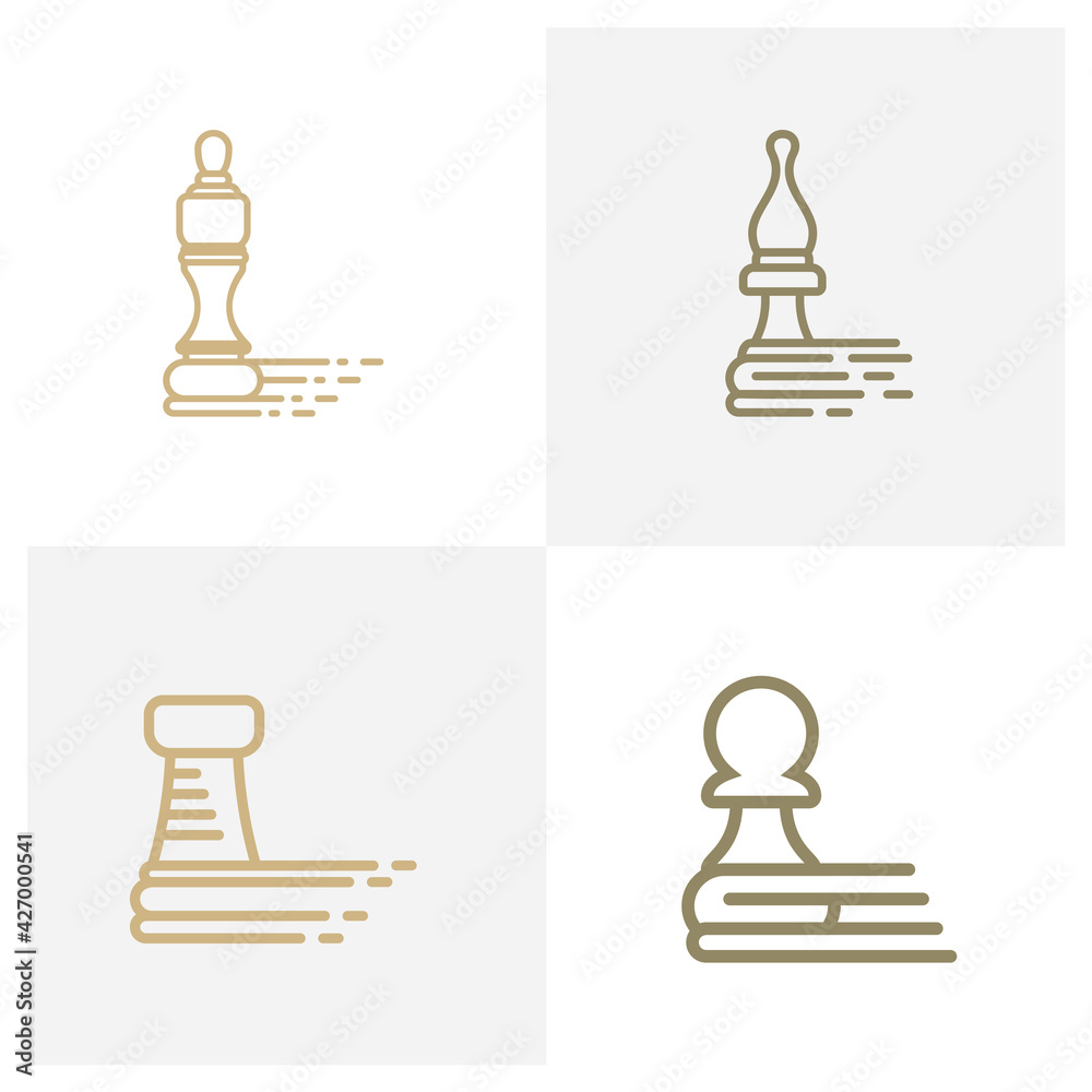 Set of Chess logo design vector illustration, Creative Chess logo ...