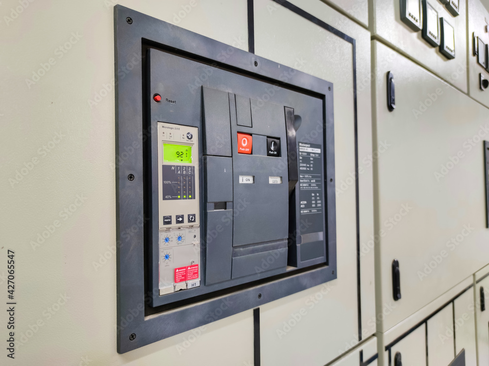 Electrical control circuit breaker in control room In industrial plants ...